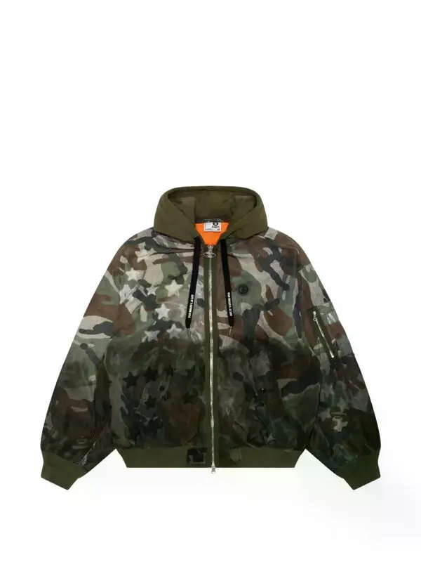 AAPE BY *A BATHING APE Camouflage-print Hooded Bomber Jacket