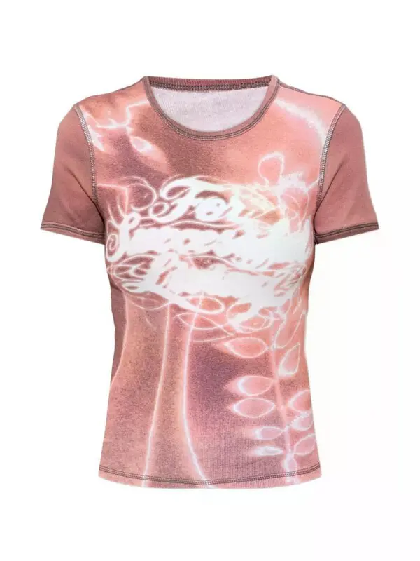 DIESEL® Graphic-print Ribbed-knit T-shirt - Pink