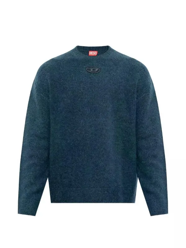 DIESEL® Wool & Alpaca Blend Jumper With Embroidered Oval D Logo