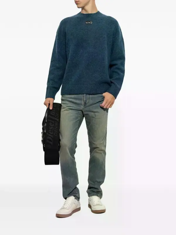 DIESEL® Wool & Alpaca Blend Jumper With Embroidered Oval D Logo