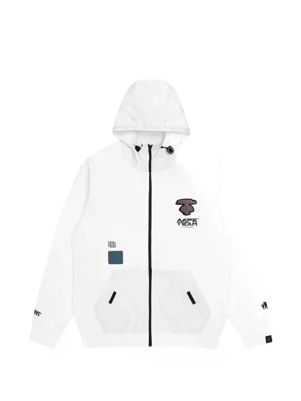 AAPE BY *A BATHING APE Hooded Logo-print Jacket - White