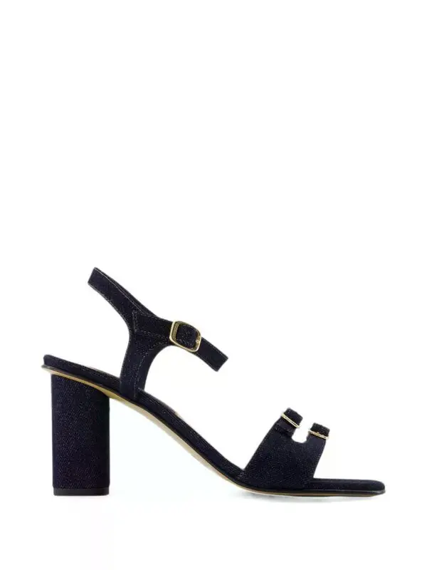 CAREL Angelica Buckle-detail Denim Sandals - Blue