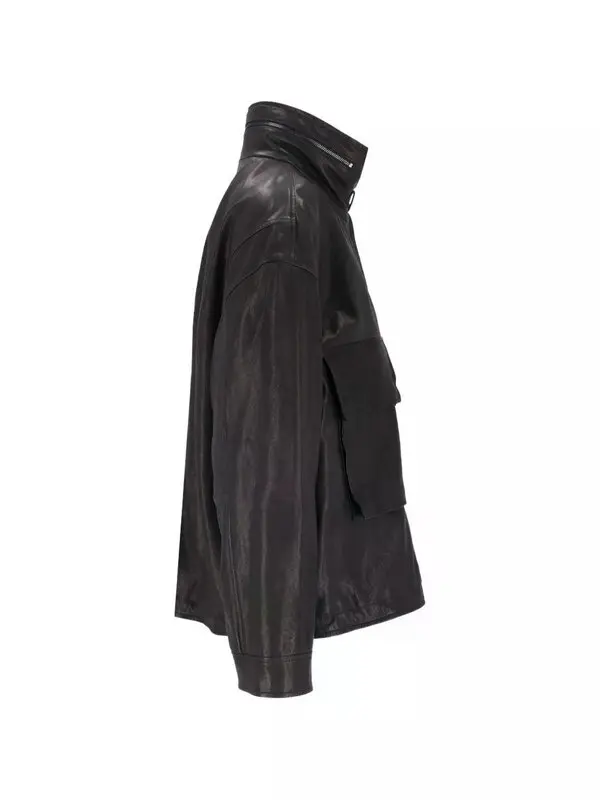 Emporio Armani Flap-pocket Leather Jacket