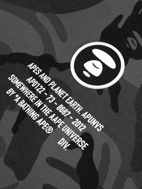 AAPE BY *A BATHING APE Moonface Camouflage-panelled Sweatshirt