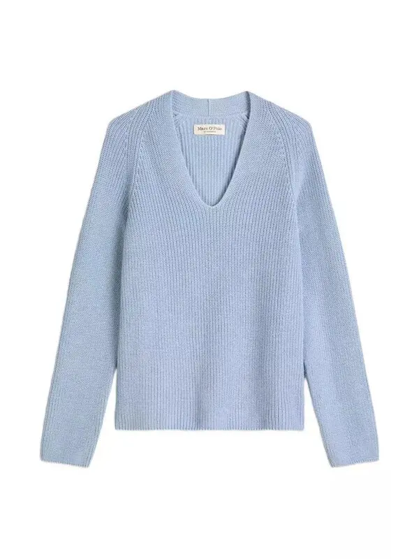 Marc O'polo V-neck Ribbed Knit Sweater - Blue