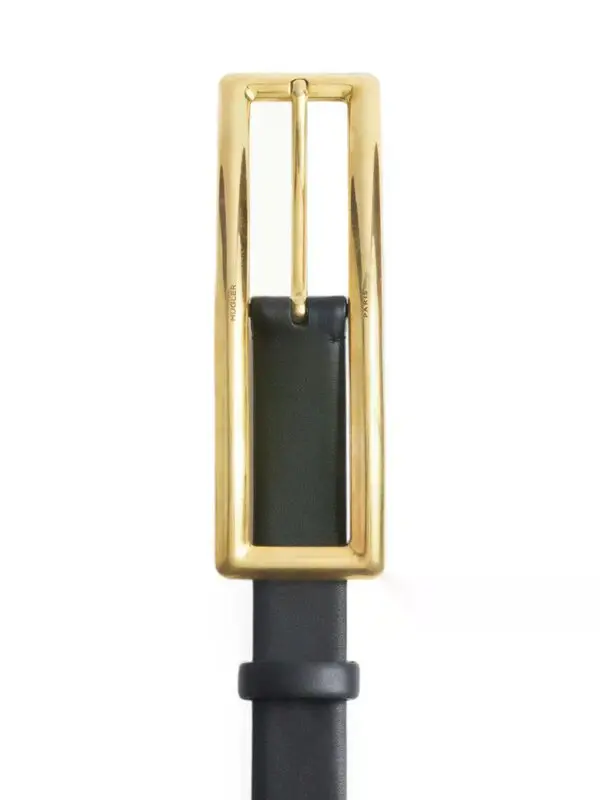 MUGLER Gold Rectangle Buckle Belt