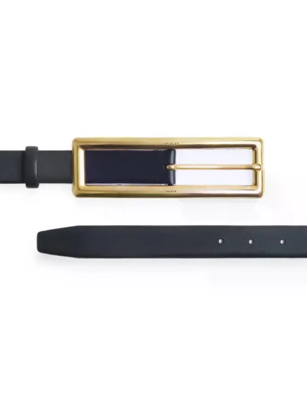 MUGLER Gold Rectangle Buckle Belt