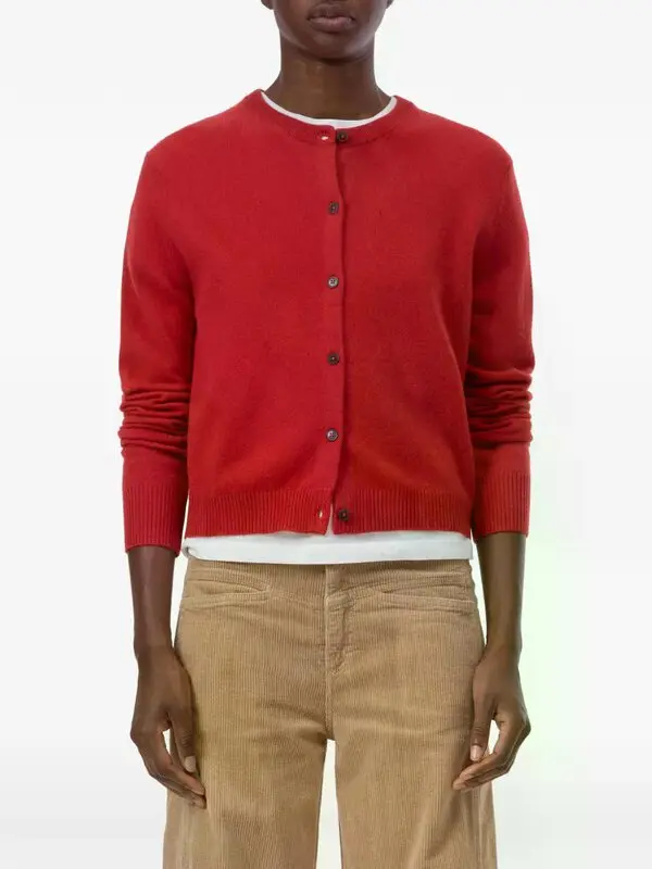 Closed Crew-neck Long-sleeve Cardigan