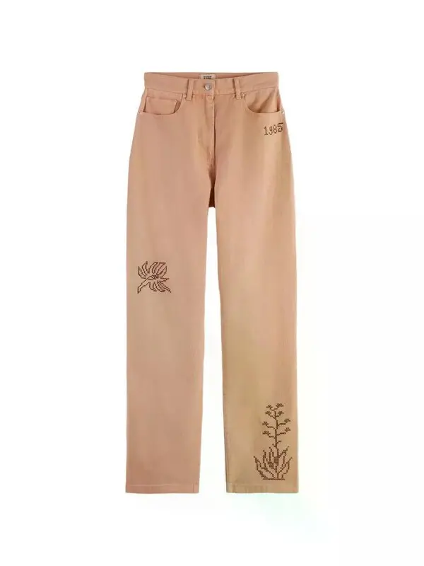 Scotch & Soda Embroidered Straight-leg Jeans