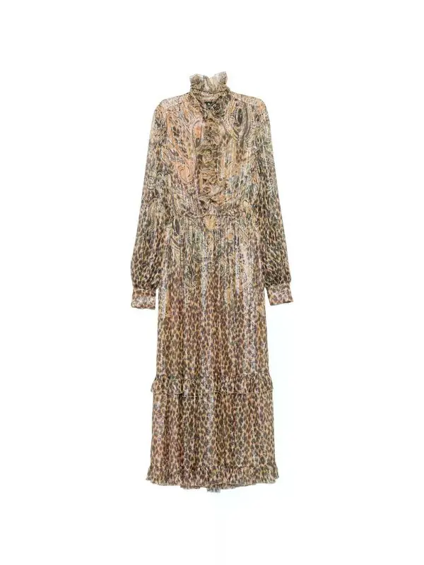 Etro Paisley Leopard-print Maxi Dress - Neutrals