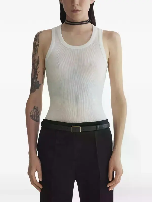 MUGLER Off- Ribbed Tank Top