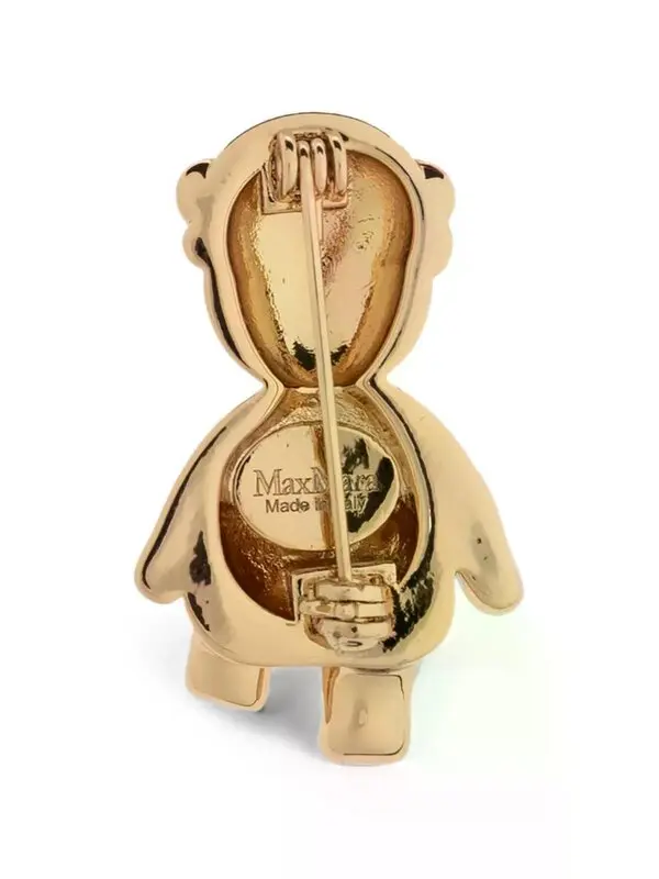 Max Mara Metal Teddy Bear Brooch Skin Dore
