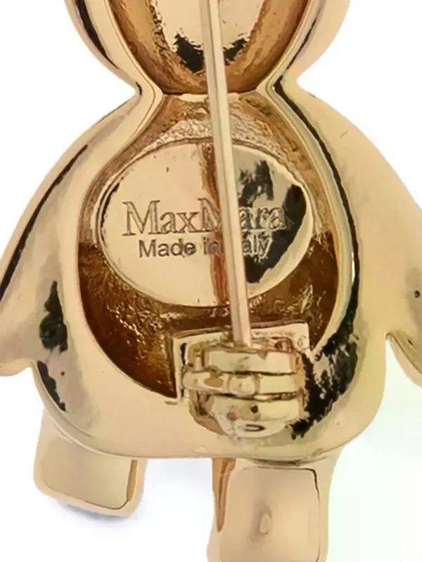 Max Mara Metal Teddy Bear Brooch Skin Dore