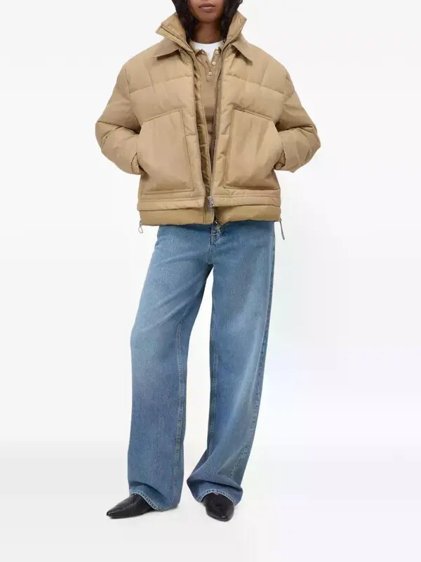 Closed Padded Corduroy Collar Jacket