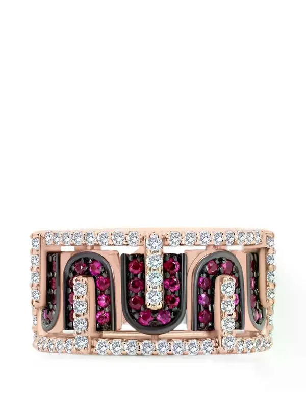 U LOS ANGELES 18k Rose Gold Diamond And Ruby Ring