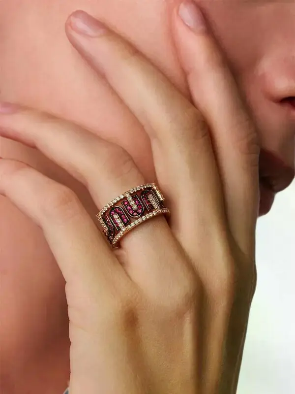 U LOS ANGELES 18k Rose Gold Diamond And Ruby Ring
