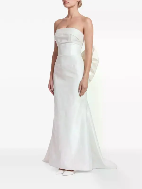 POST MERIDIEM Strapless Maxi Dress With Bow Detail