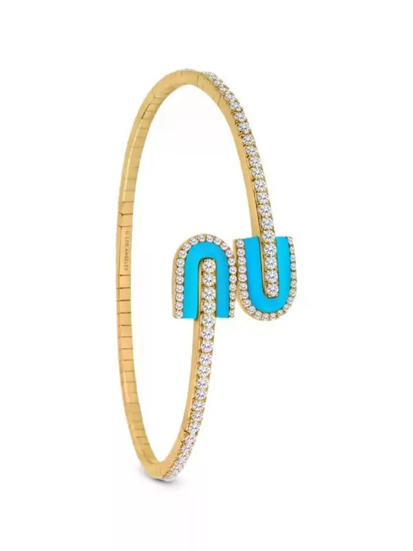 U LOS ANGELES 18k Yellow Diamond And Turquoise Bangle