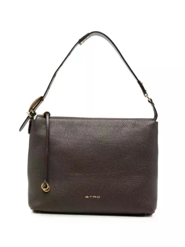Etro Pebbled Leather Shoulder Bag - Brown