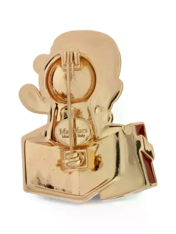 Max Mara Teddy Bear-shaped Crystal-embellished Brooch