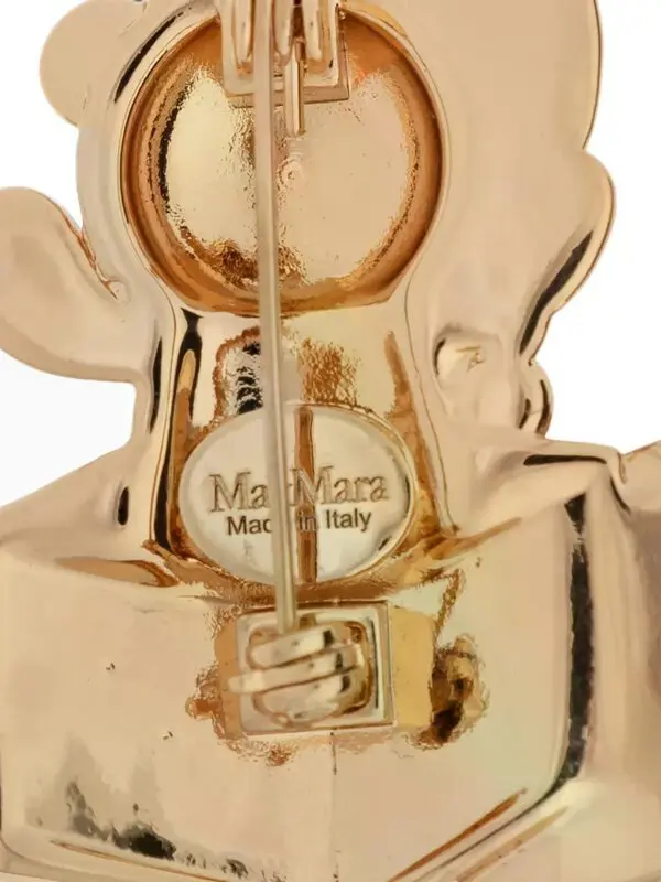 Max Mara Teddy Bear-shaped Crystal-embellished Brooch