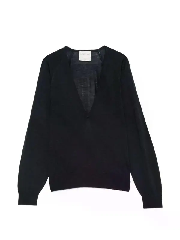 FORTE_FORTE V-neck Long-sleeve Sweater