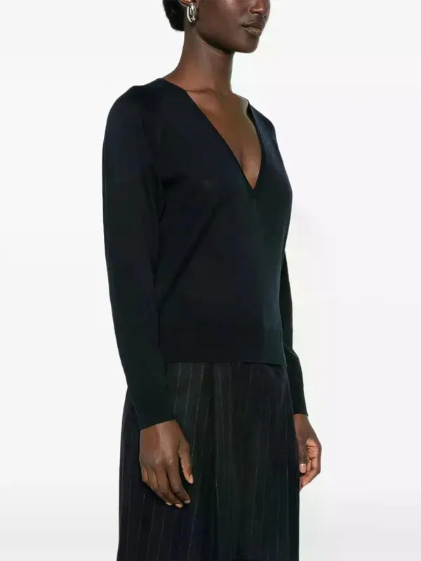 FORTE_FORTE V-neck Long-sleeve Sweater