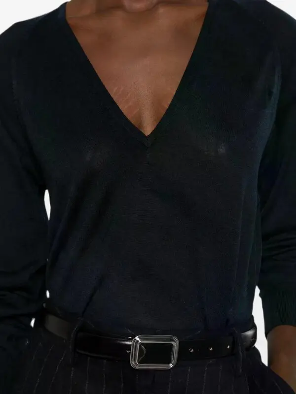 FORTE_FORTE V-neck Long-sleeve Sweater