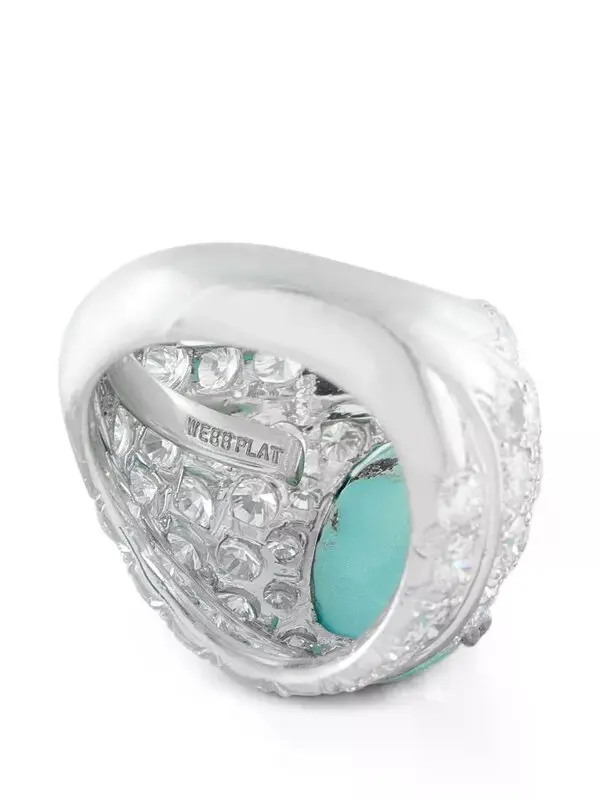 David Webb Platinum Turquoise And Diamond Ring