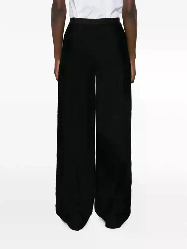 FORTE_FORTE Ribbed Texture High-waisted Trousers
