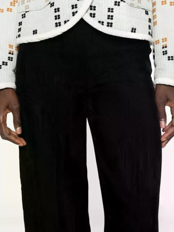 FORTE_FORTE Ribbed Texture High-waisted Trousers