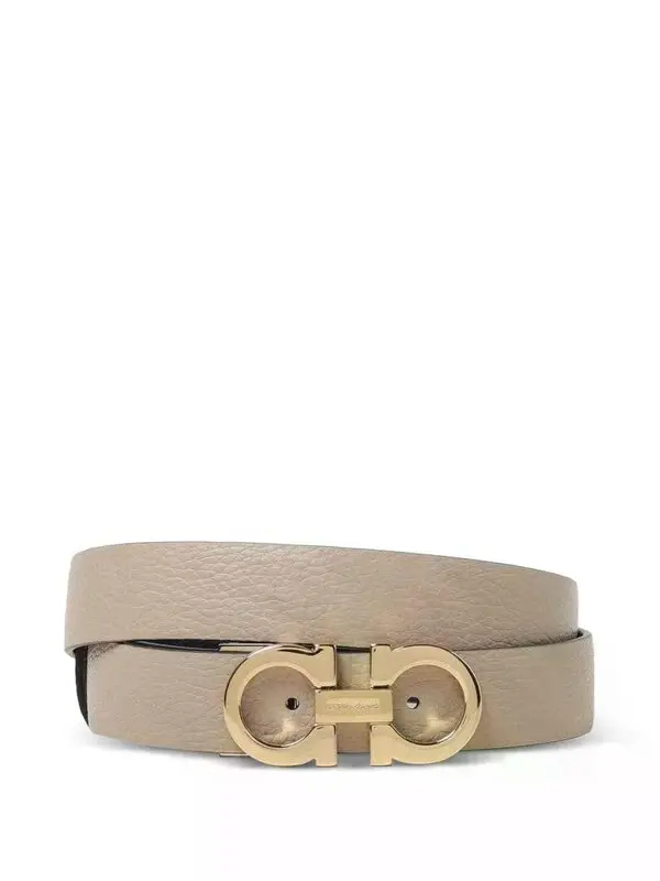 FERRAGAMO Reversible And Adjustable Gancini Belt - Neutrals