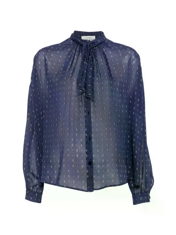 FORTE_FORTE Tie-neck Printed Blouse