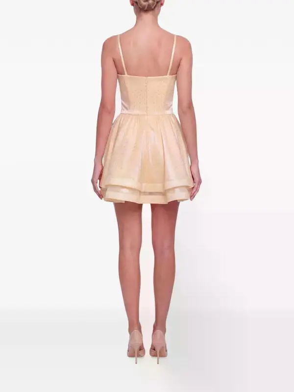 POST MERIDIEM Rhinestone-embellished Bustier Mini Dress