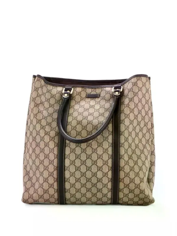 Gucci Joy Gg Coated Canvas With Leather Medium Tote Bag
