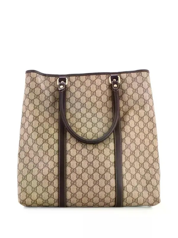 Gucci Joy Gg Coated Canvas With Leather Medium Tote Bag