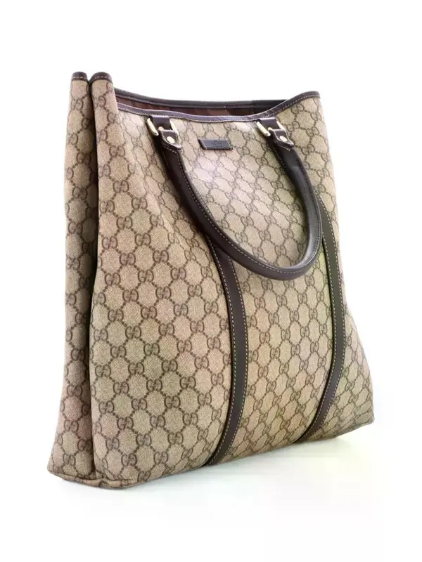 Gucci Joy Gg Coated Canvas With Leather Medium Tote Bag