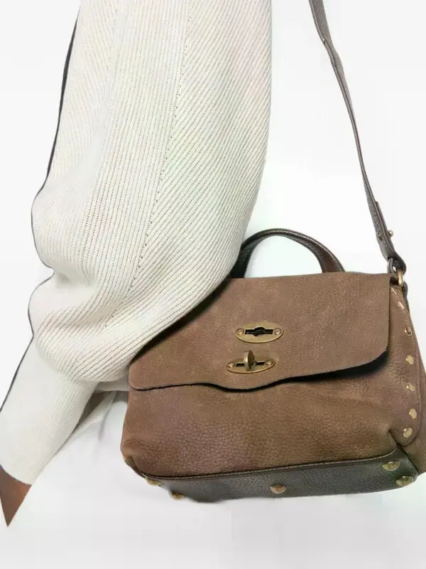 ZANELLATO Postina® Studded Pebbled-leather Tote Bag
