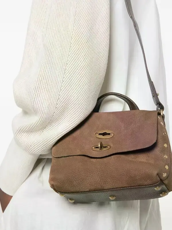 ZANELLATO Postina® Studded Pebbled-leather Tote Bag