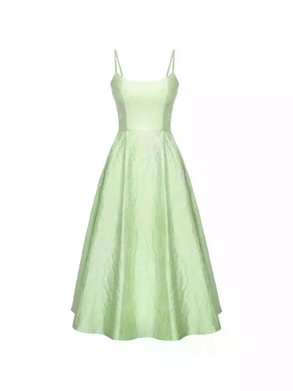 POST MERIDIEM Jacquard-patterned Corset-style Midi Dress