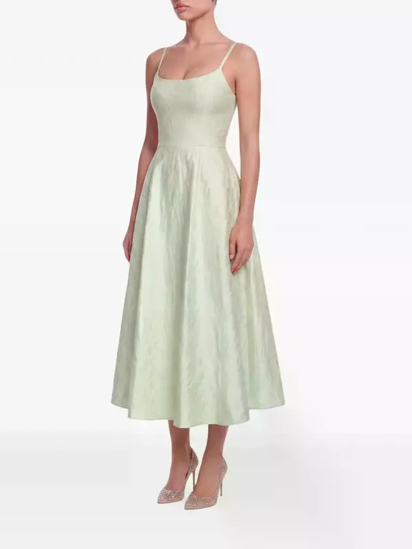 POST MERIDIEM Jacquard-patterned Corset-style Midi Dress