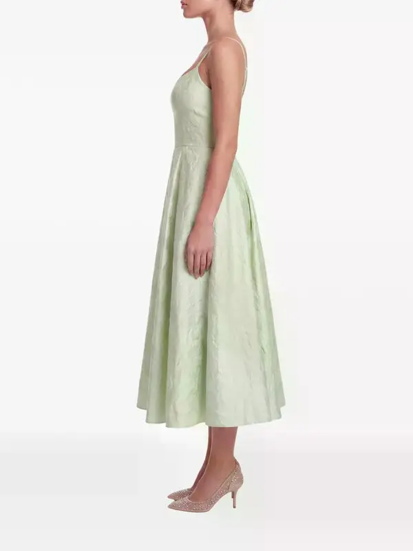 POST MERIDIEM Jacquard-patterned Corset-style Midi Dress