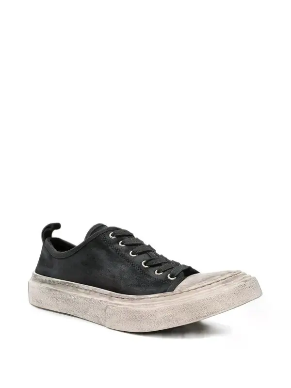 ANN DEMEULEMEESTER Halli Distressed-effect Lace-up Sneakers