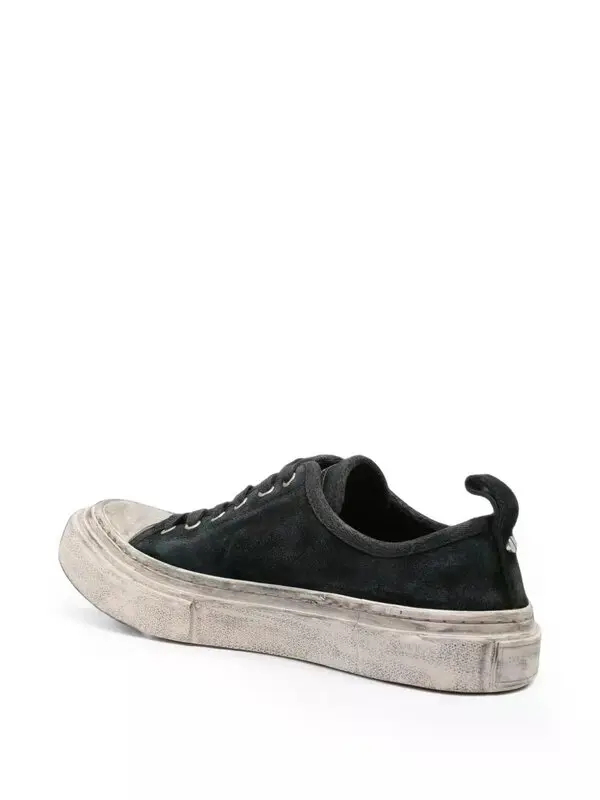 ANN DEMEULEMEESTER Halli Distressed-effect Lace-up Sneakers