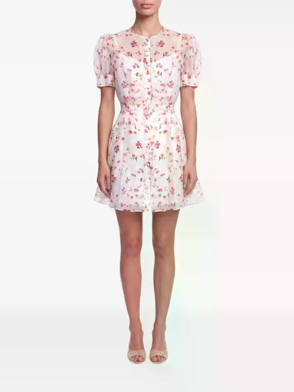 POST MERIDIEM Floral-print Silk Mini Dress