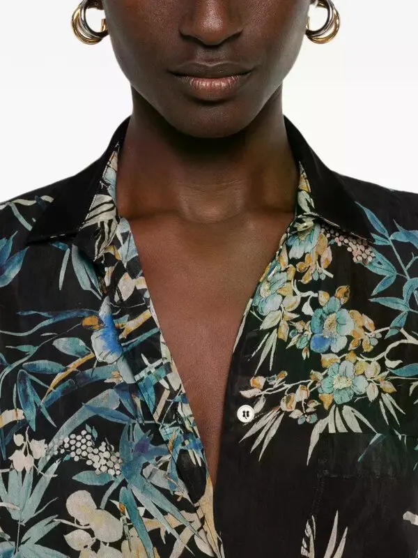 FORTE_FORTE Floral Print Button-down Shirt
