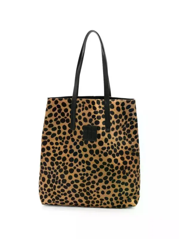 FORTE_FORTE Leopard-print Leather Tote Bag