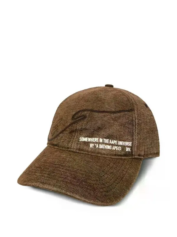 AAPE BY *A BATHING APE Embroidered Logo Baseball Cap - Brown