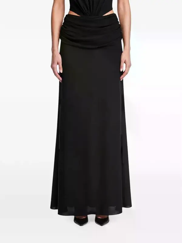POST MERIDIEM Draped Chiffon Maxi Skirt