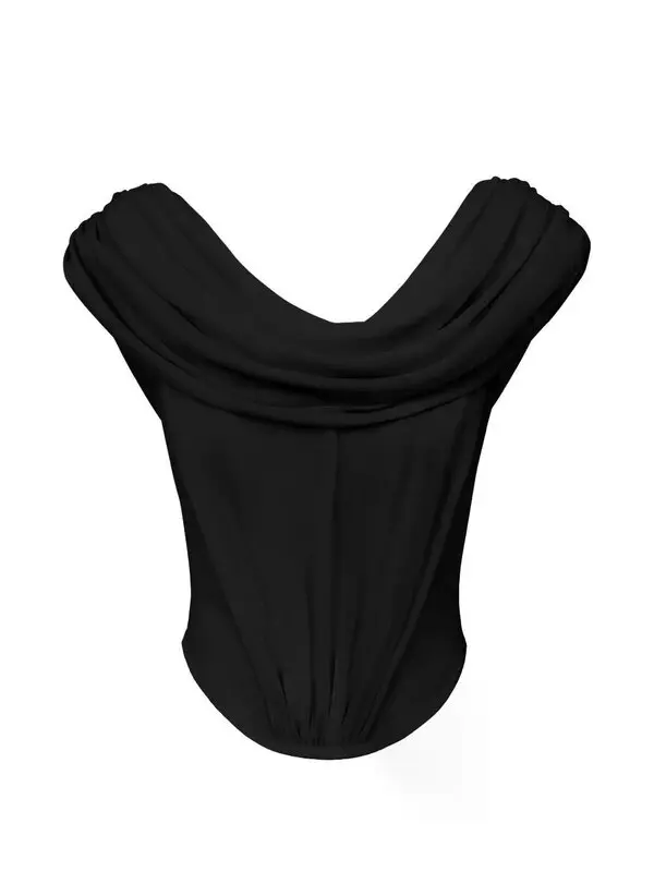 POST MERIDIEM Draped Cowl-neck Sleeveless Top